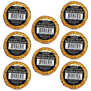 Shower Bomb Steamers, Village Naturals Therapy, Cold & Allergy Soothing Scent, Eucalyptus and Menthol, 60 g, Pack of 8