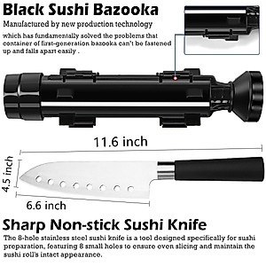 FUNGYAND Sushi Making Kit, All in One Sushi Bazooka Maker with Bamboo Mats, Bamboo Chopsticks, Avocado Slicer, Paddle, Spreader, Sushi Knife, Chopsticks Holder, Cotton Bag, DIY Sushi Roller Machine