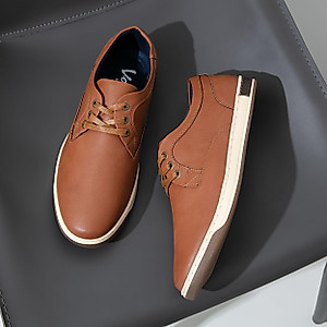 Vostey Men's Fashion Sneakers Brown Simple Leisure Style Casual Shoes(B81Q11 Yellow Brown 10.5)