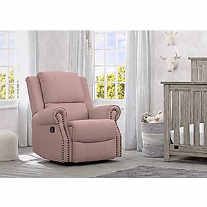 Delta Children Dylan Nursery Recliner Glider Swivel Chair, Blush