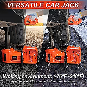 E-HEELP Electric Car Jack Kit 5Ton 12V Hydraulic Car Jack Kit with Electric Impact Wrench for SUV MPV Sedan Truck Change Tires Garage Repair