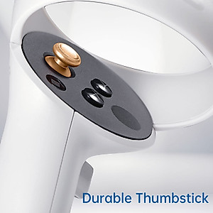 VRbrother 2Pcs Replacement Rocker Metal Analog Joystick Thumbstick Mushroom Caps Repair for Meta Oculus Quest 2 (Gold)