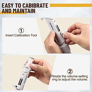 4E's USA Pipette - 100-1000μl Micropipette, Adjustable Volume Pipette with Autoclavable Lower Portion, Universal Tip Cone Single Channel Pipettes, Laboratory ISO 8655 Calibrated Pipettor