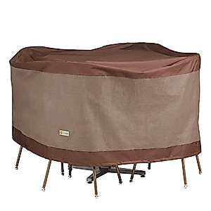 Duck Covers Ultimate Water-Resistant 56 Inch Round Patio Table & Chair Set Cover, Outdoor Table and Chair Cover
