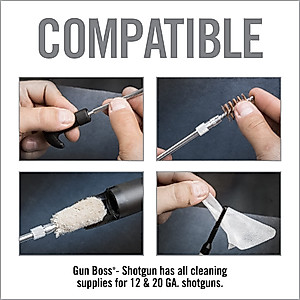 Real Avid Shotgun Cleaning Kit I 12 Gauge and 20 Gauge Cleaning Kit I Portable Shot Gun Trap Shooting Accessories Pouch Kit with Gun Cleaning Supplies,black