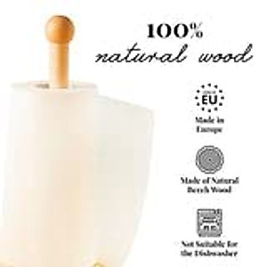 Tuuli Kitchen – Wooden Kitchen Paper Towel Holder, for Tissue and Other Types of Paper Roll, Beechwood Holder for Kitchen Tissue 14 x 5 inches