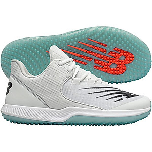 New Balance Men's FuelCell 4040 V6 Turf-Trainer Baseball Shoe, White/Black, 12