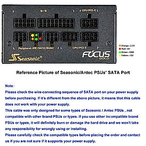 COMeap SATA Power Cable for Seasonic Antec PSUs, 6 Pin to 3X 15 Pin SATA Hard Drive Power Adapter Splitter for BTC Mining Riser Card 20-in(50cm)