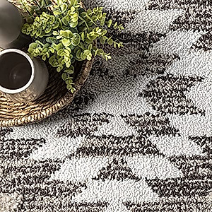 nuLOOM Adelade Aztec High Low Shaggy Tassel Area Rug, 8' 10" x 12', Beige