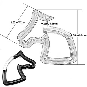 Lind Kitchen D Shape Clip 3PCS 60cm Aluminium Alloy Horse Style Clasp Spring Hook Keyring Buckle Keychain Snap Hook Black