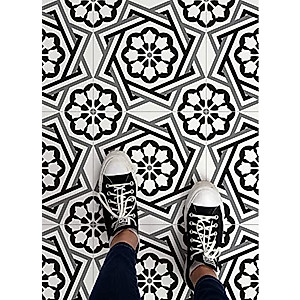 FloorPops Dakota Peel & Stick Floor Tiles, Black