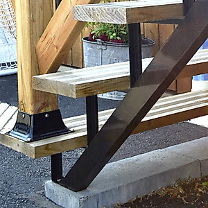 Pylex 13903 Riser 3 Steps Steel Stair Stringers, Black