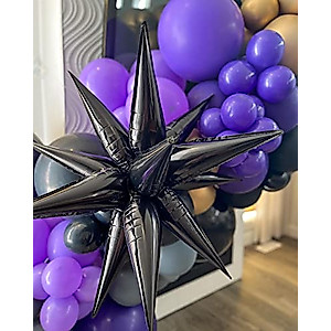 Explosion Star Foil Balloons, 50pcs Black Foil Cone Balloons, 26 inch Starburst Balloons Point Star Balloons for Halloween Christmas Birthday Party Decorations Baby Shower Wedding Photo Booth Backdrop