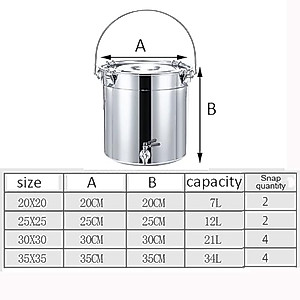 Stock Pot With Spigot - Stock Pot, Soup Pot With Lid, Stainless Steel Stock Pot, 201 Stainless Steel Soup Bucket/Sealed Bucket/Transportation Bucket, Cooking Pot With Non-Stick Coating ( Size : 30*30c