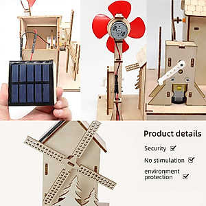 DIY Wooden Science Experiment Educational STEM Building Kit - Science Models Stem Projects for Power Generation - Solar Energy,Hand Crank Generator-Creative Motor Kit for Kids,Teens