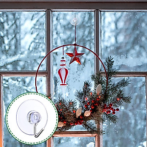 100 Pcs Christmas Mini Suction Cup Hooks for Glass Window 0.87 Inch Christmas Window Suction Cups with Hooks Removable Clear Plastic String Lights Suction Cup for Hanging Xmas Holiday Shower Kitchen
