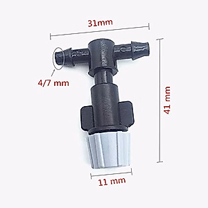 LRJSKWZC Garden Lawn Sprinkler Irrigation System 10 PCS Gray Spray Nozzle with 4 / 7mm Tee Apply Watering Sprayed On Plants Spray Radius 0.6-0.9m Sprayer Nozzle