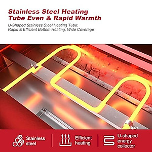 Food Warmer Display | 110V 3-Tier Stainless Steel Hot Warming Cabinet Case for Fried Chicken,Countertop Warmer Display with Constant Temperature Control for Pastries Bread