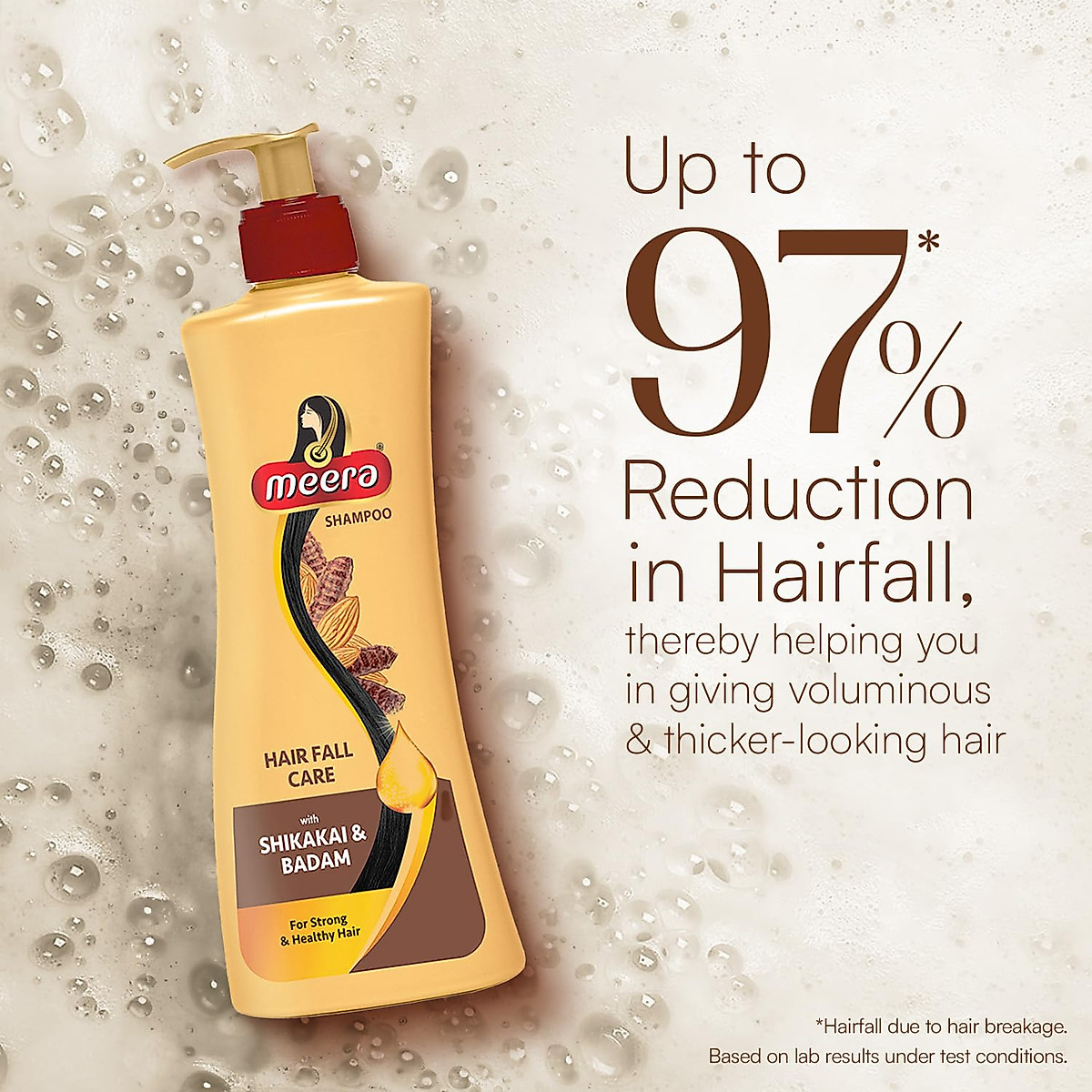Meera Hairfall Care Shampoo with Shikakai and Badam (Acacia and Almond) 340 milliliter
