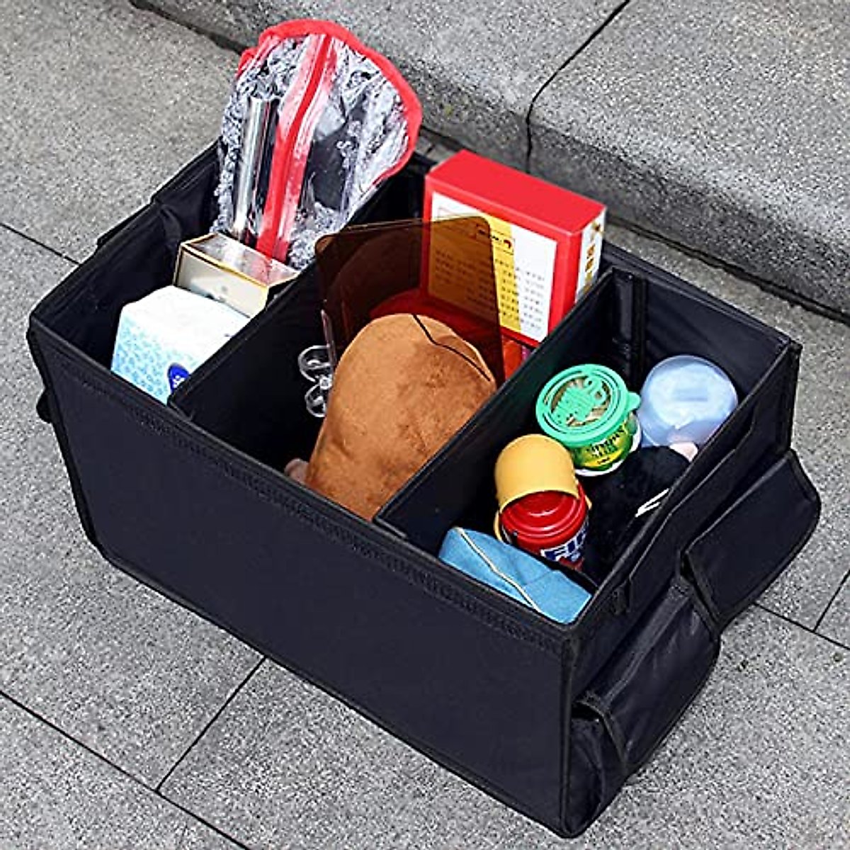 KOWMsnh Closet Mounted Storage Multi-Function Folding Storage Box with Non-Slip Bottom Storage Basket Sundries Bin Car Trunk Storages Organizer for Car Backup