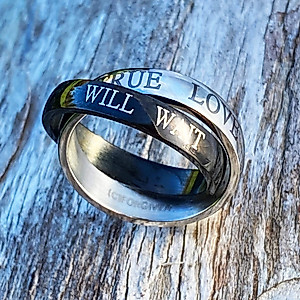 FORGIVEN JEWELRY RSTL True love will wait Purity Band Stainless Steel Ring size 6-Christian Jewelry