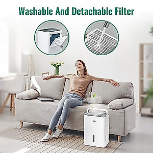 DuraComfort Dehumidifier For Home With hose,1000 Sq Ft Dehumidifiers for Bedroom Bathroom Basement Closet Kitchen RV Humidity Removal Air Dehumidifier,white