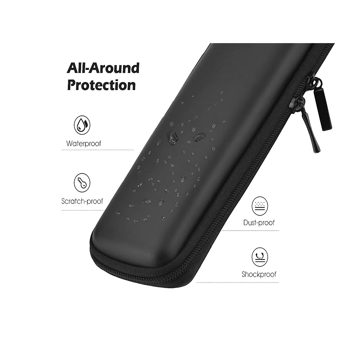 NUENSS-ROR Black Pencil Case EVA Hard Shell Pen Case Holder for Executive Fountain and Stylus Touch Pen pencil USB Cables and Electronic Cigarette