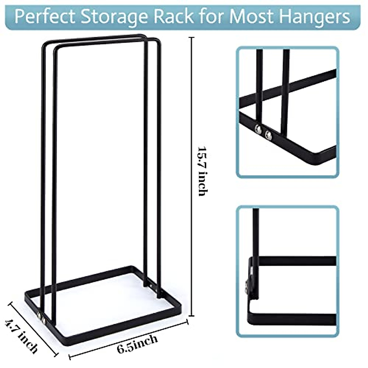 HAKDAY Portable Hanger Organizer Rack, 1PC Metal Hanger Stacker Black Hanger Caddy Hangers Storage for Closet Laundry Dry Cleaning Room