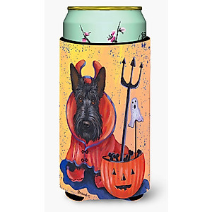 Caroline's Treasures PPP3171TBC Scottie Boo Hoo Halloween Tall Boy Hugger Can Cooler Sleeve Hugger Machine Washable Drink Sleeve Hugger Collapsible Insulator Beverage Insulated Holder