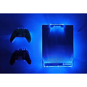 WALL MOUNT FOR XBOX ONE WITH MULTICOLOR LED LIGHTING KIT + 2 CONTROL MOUNT (one S or X)