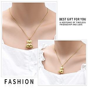 Cremation Jewelry - Teddy Bear Urn Necklace for Men Women with Mini Keepsake Urn Memorial Ash Jewelry