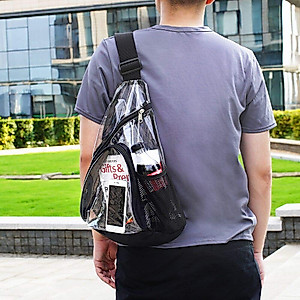 Clearworld Clear Sling Bag Stadium Approved, Multipurpose Clear Crossbody Sling Backpack,Clear Chest Bag for Travel Hiking,Stadium and Concerts