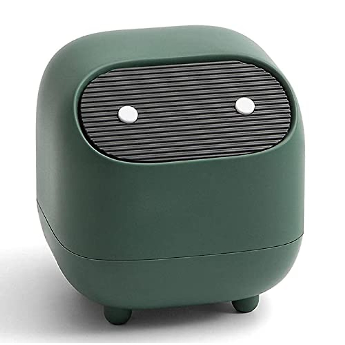 Yuzita Mini Trash Can with Lid Desk Small Plastic Trash Can Countertop Trash Can for Bathroom Dresser, Desk, Office or Coffee Table, with 100 Trash Bags (Green)