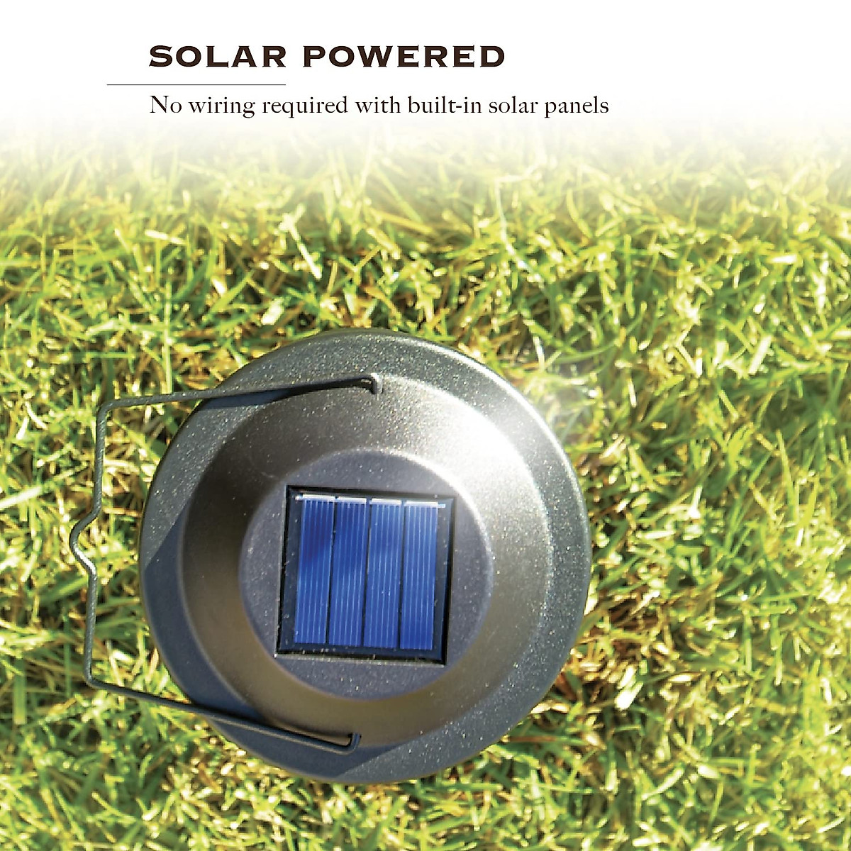 Landia Home Solar Pathway Lantern - Outdoor Decorative 2 in 1 Path Light or Hanging Lantern with Large Crackle Glass Housing, 2-Pack