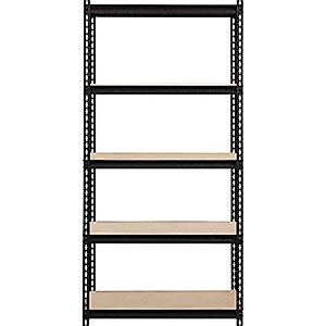 Lorell 2,300 lb Capacity Riveted Steel Shelving Storage Rack, Black