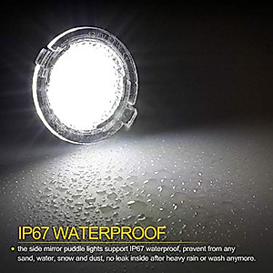RUXIFEY Side Mirror Puddle Light LED Lamp Compatible with Ford F150 Explorer Edge Expedition Flex Fusion Taurus X, 6000K White, 2-Pieces