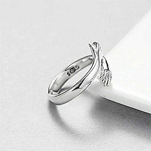 New 925 Sterling Silver European and American Jewelry Love Hug Ring, Adjustable Romantic Love Hugging Hands Open Ring for Women & Men (2PCS)
