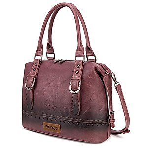 Wrangler Doctor Bag Top Handle Purse Hobo Shoulder Satchel Handbags Crossbody Bag with Crazy Horse Grain Leather for Women WG48-S5110ABDY