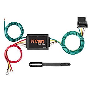 CURT 56175 Non-Powered 3-to-2-Wire Splice-in Tail Light Converter, 4-Pin Wiring Harness , Black