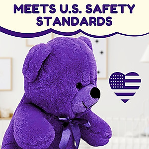 Grandma Smiley's Plush Best Friends Super Color Purple Teddy Bear Stuffed Animal, 9-inch Hypoallergenic Small Teddy Bears for Christmas, Newborn Baby Shower, Girlfriend, Boyfriend, Graduation