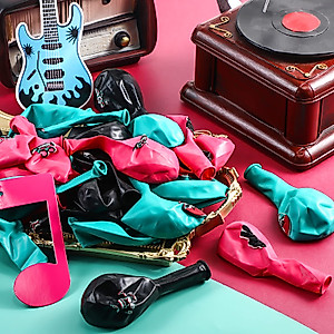 45 Pieces 12 Inch Music Themed Party Balloons Music Note Signs Birthday Party Latex Balloons with 1 Roll Ribbon Music Party Supplies for Boys Girls Adults Music Birthday Party DJ Short Video Party