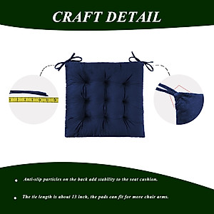 FlyGulls Rocking Chair Cushions Indoor Velvet Chair Pads High Back and Seat Cushion 2 Piece Set Navy