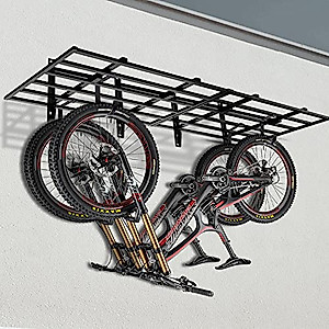 Saderoy 4-Pack Add-On Storage Flat Hook Accessory for Garage Ceiling Storage Rack and Wall Shelving, Black- Suitable for FLEXINOUMTS Ceiling Storage Racks and Wall Shelves