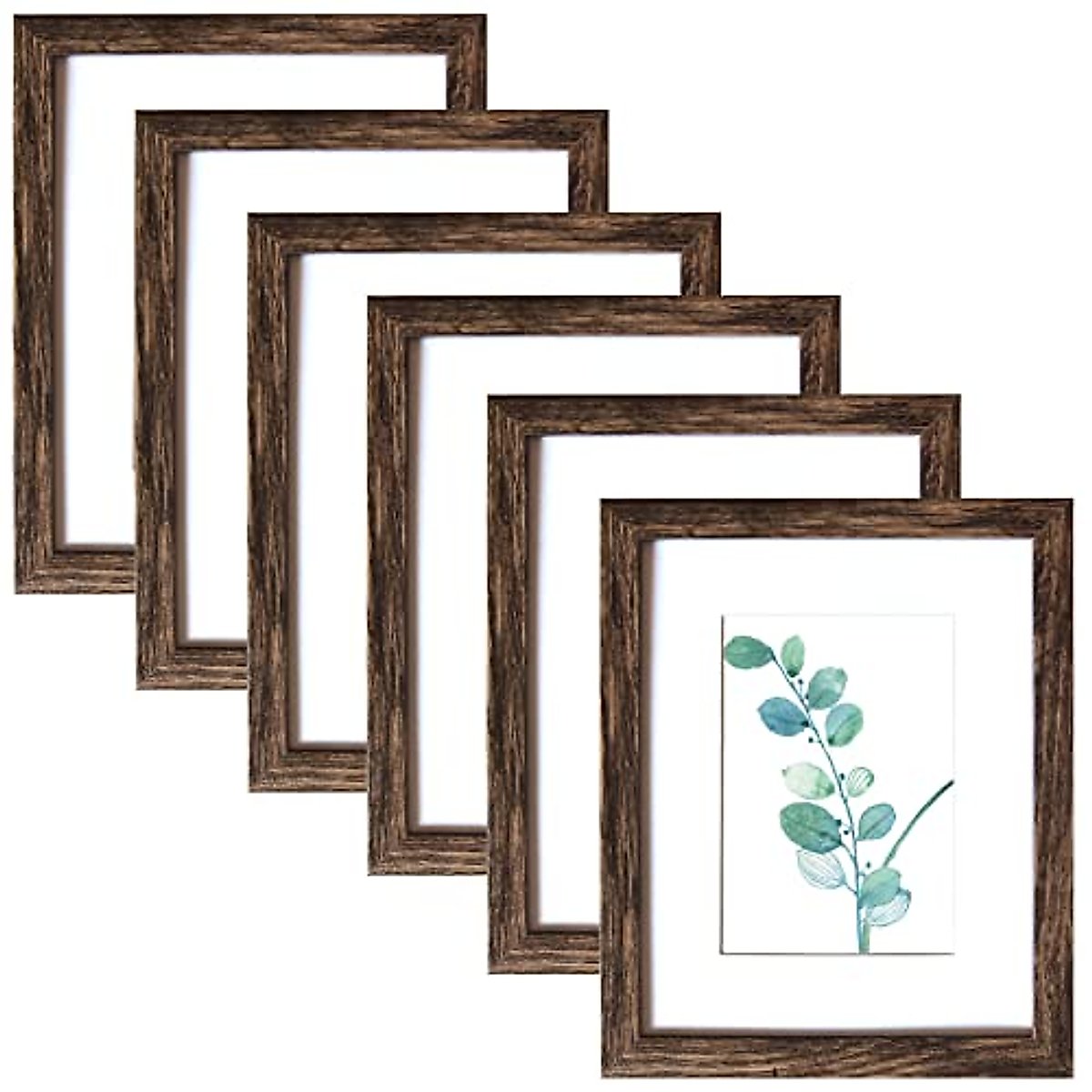 SESEAT 8x10 Picture Frames Rustic Brown Wall Mounting or Tabletop Display, 6PCS