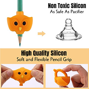 Mr. Pen- Owl Pencil Grips, 6 pcs, Pencil Grips, Cute Pencil Grips, Pencil Grips for Kids Handwriting, Pencil Grips for Kids, Finger Grips for Pencils, Writing Aids for Kid