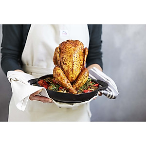 Staub Cast Iron 9.5-inch Vertical Chicken Roaster - Matte Black, Made in France