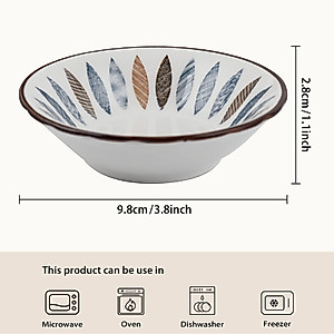 clothmile 6 Pieces Japanese Ceramic Dipping Bowls 4 Inch Japanese Style Side Dishes Sauce Dishes Asian Chinese Side Dishes Sauce Dishes for Sushi,sauce,snack and Soy Pinch Bowls for Kitchen Prep