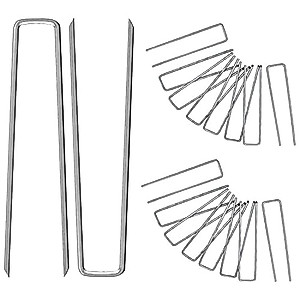 12 Inch Garden Landscape Staples Stakes, 25 Pcs Galvanized Garden Stakes Heavy Duty Metal Ground Stakes for Securing Lawn Fabric