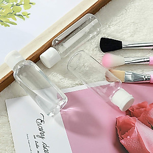 Dabacc 30 Pcs 2 oz Clear Plastic Empty Bottles, Travel Size Bottles with Flip Cap Small Bottles for Liquids Toiletries Shampoo Lotion Conditioner