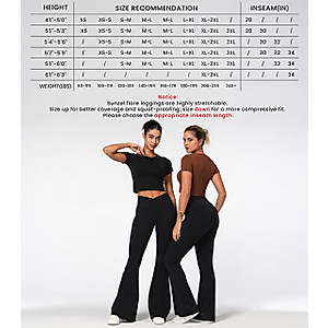 Sunzel Flare Leggings, Crossover Yoga Pants for Women with Tummy Control, High-Waisted and Wide Leg Black